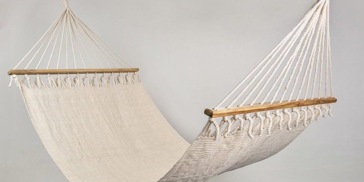 Triple Weave Hammock in Natural Cotton | Teak Bar Edition | Available ...